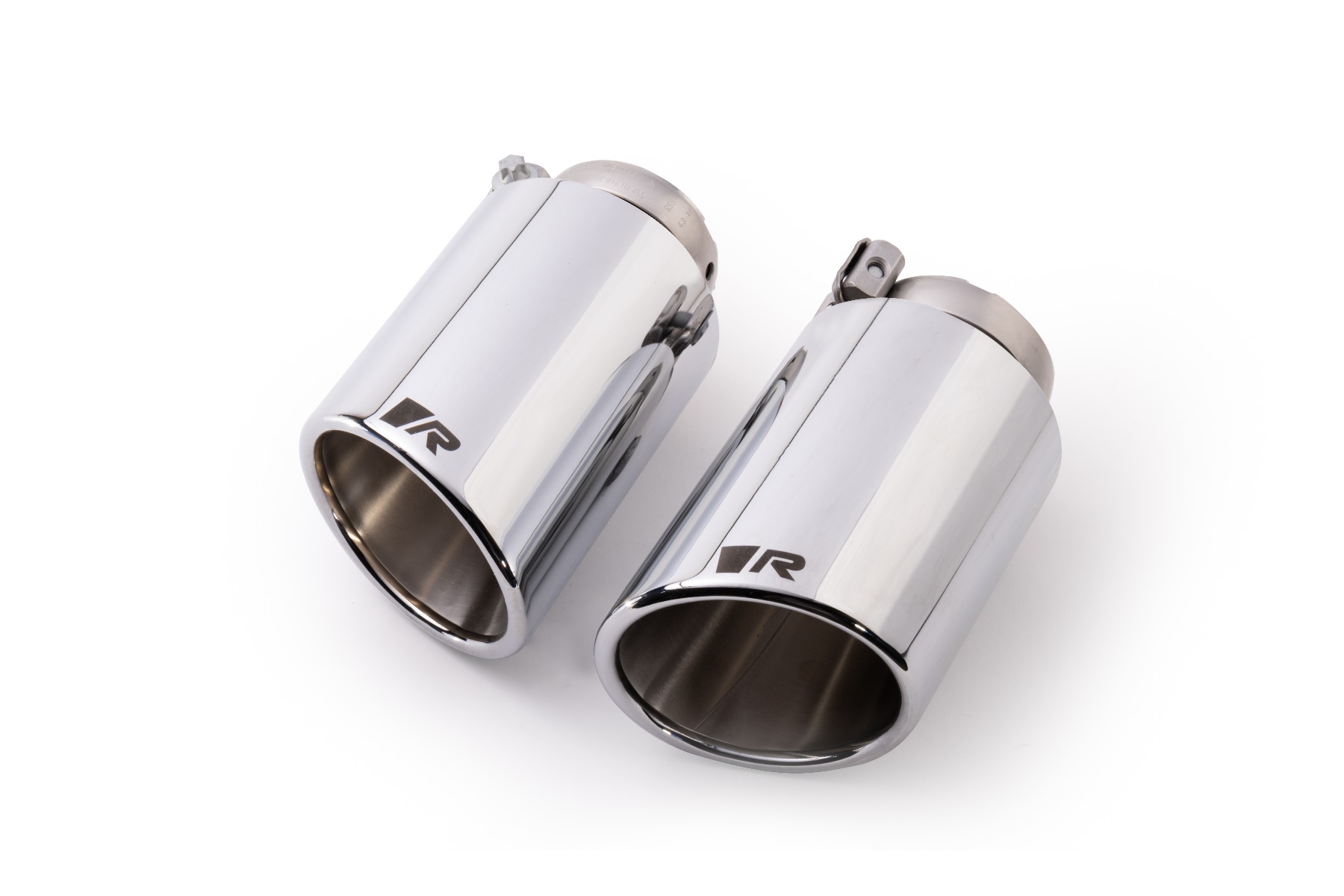 Stainless steel tail pipe set 2 tail pipes Ø 102 mm angled/angled ...