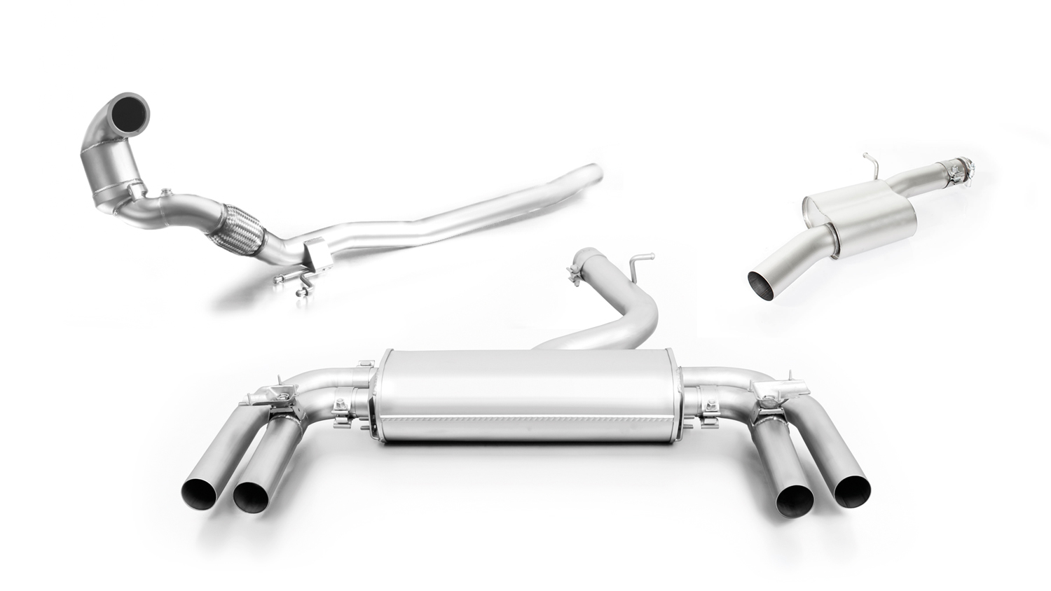 Turbo-back-system, sport exhaust centered for left/right system with 2 ...