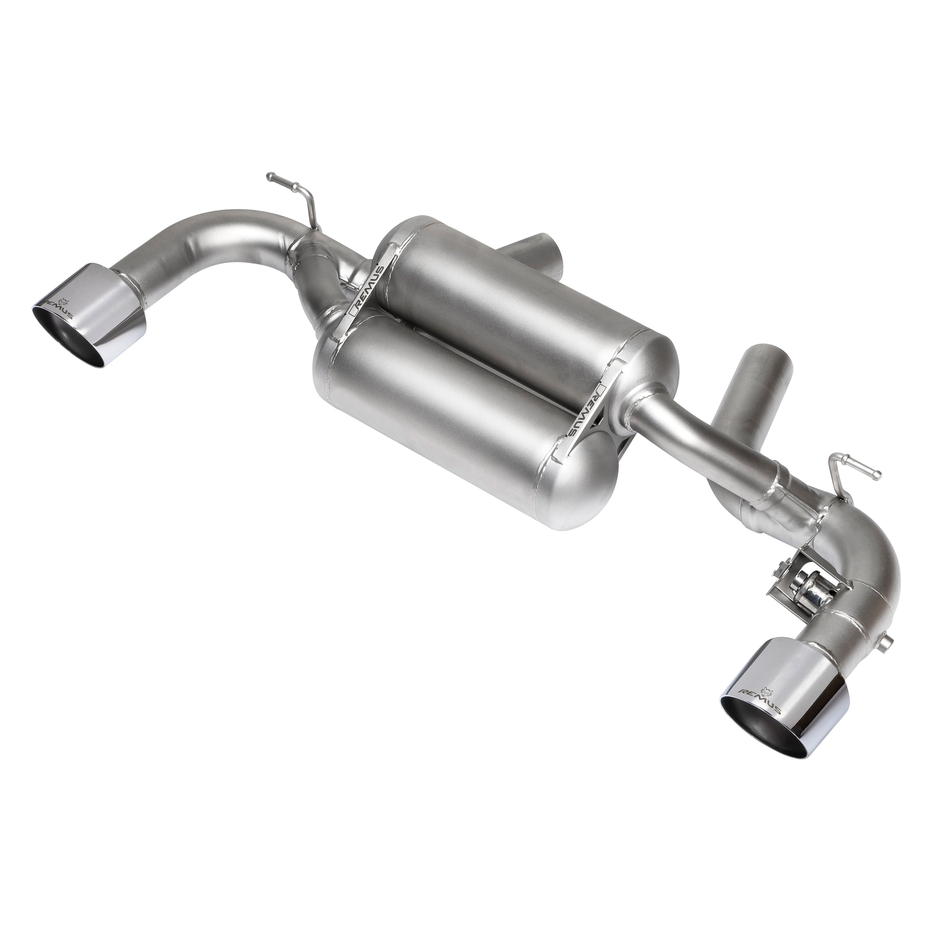 RACING axle-back-system L/R: RACING Sport exhaust centered with 2 tail ...