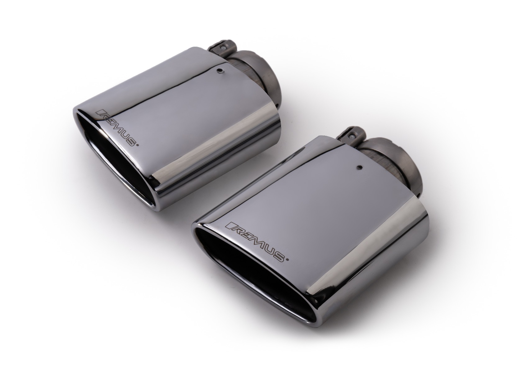 tail pipe set L/R each 1 tail pipe 142x72 mm angled/angled, chromed ...