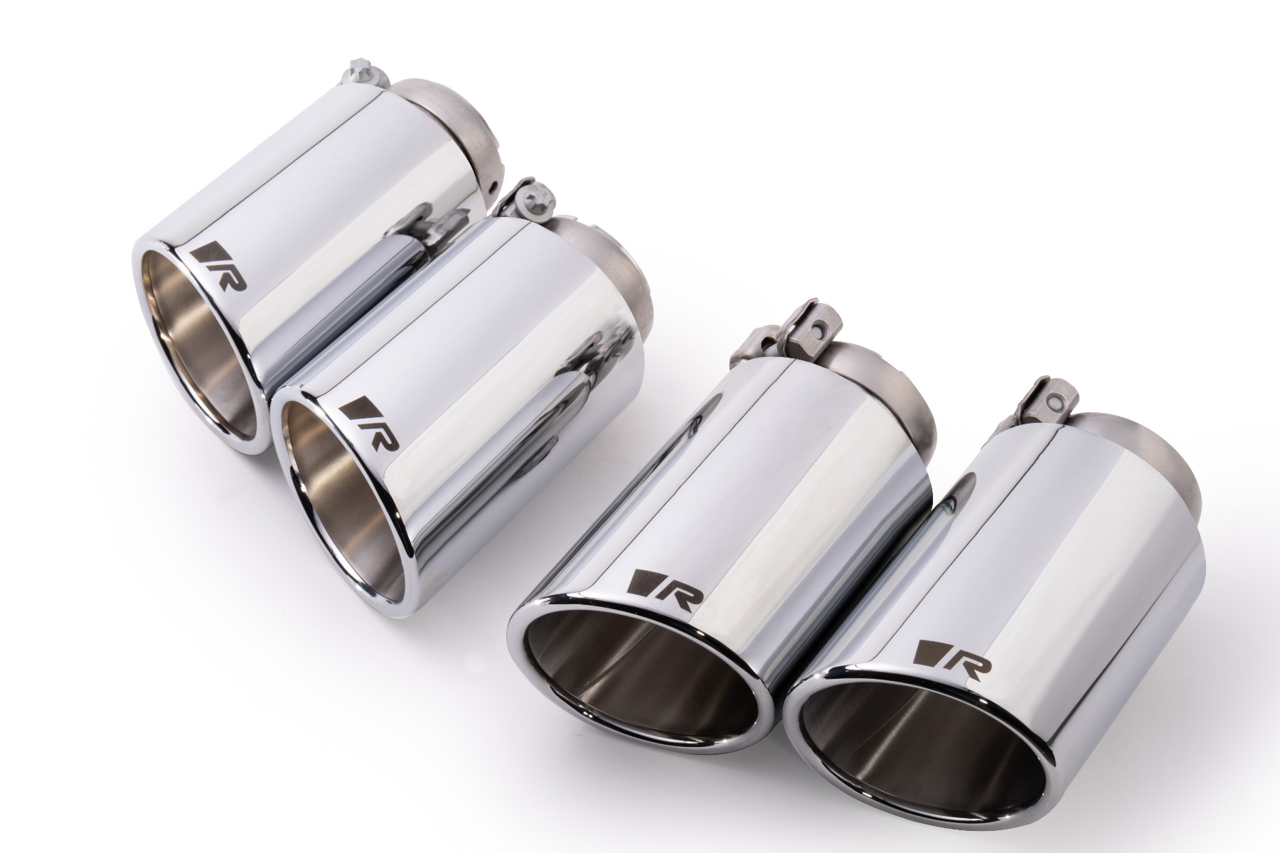 tail pipe set L/R consisting of 4 tail pipes Ø 102 mm angled/angled ...