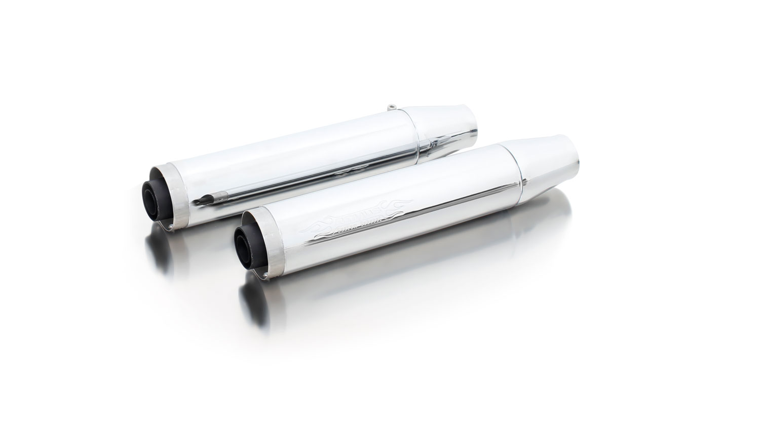 2x CUSTOM exhaust no cat., selectable endcaps, stainless steel chrome