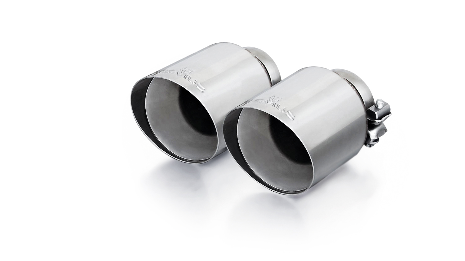 Stainless steel tail pipe set L/R with each 2 tail pipes Ø 102 mm ...