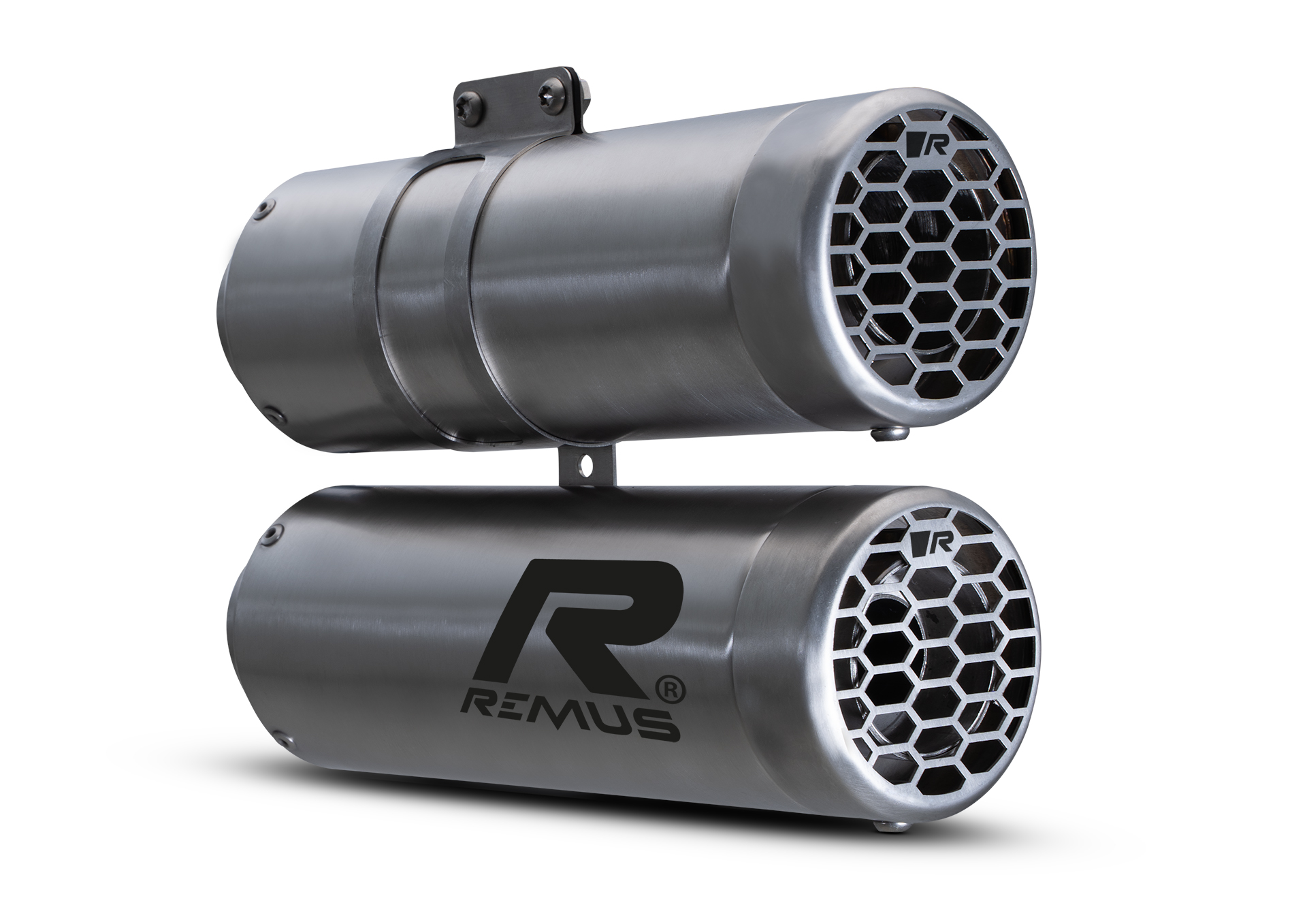 Slip-On REMUS Double MESH (sport silencer), stainless steel brushed ...