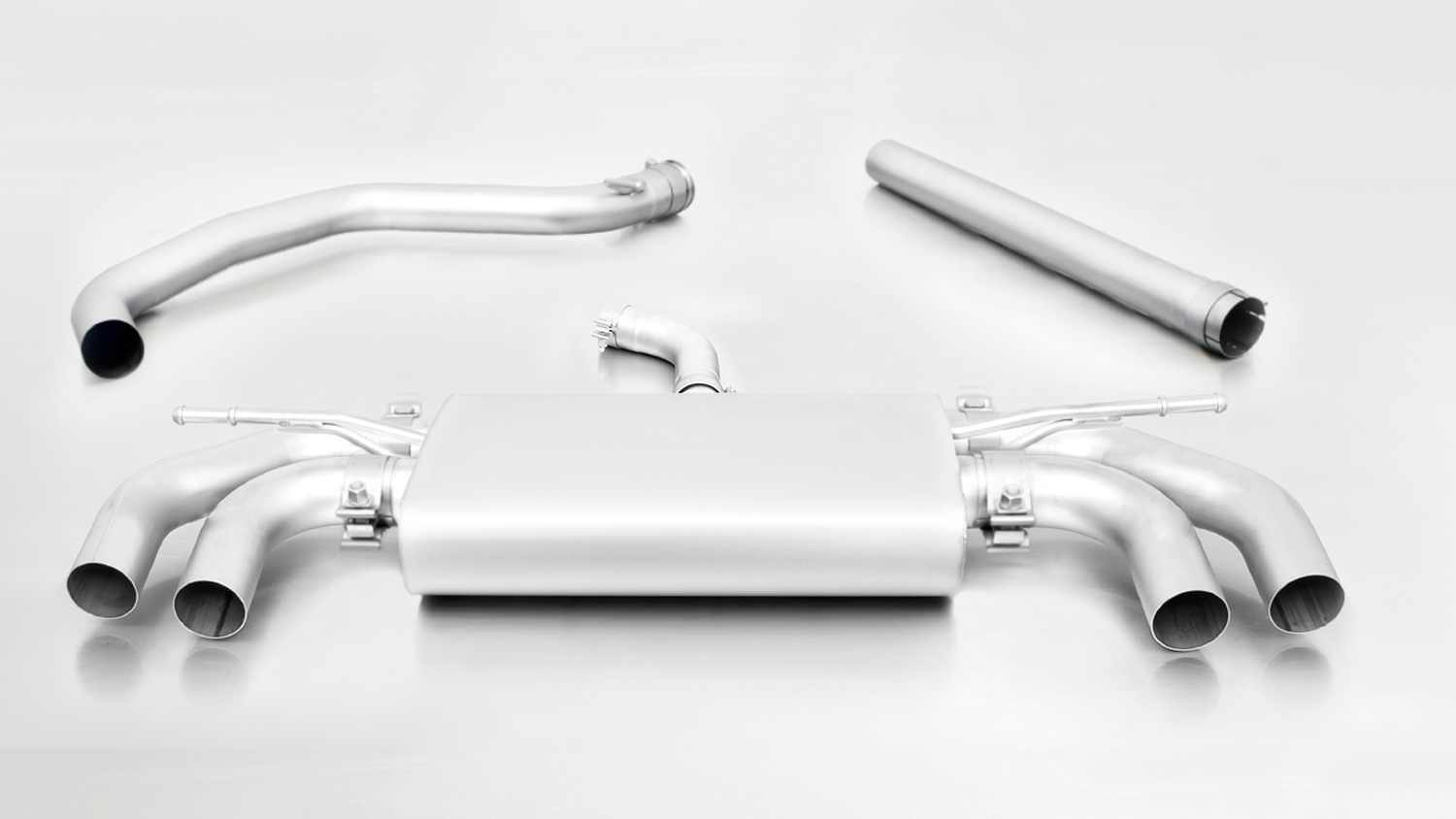 Cat-back-system quad L/R with non-resonated cat-back section ...