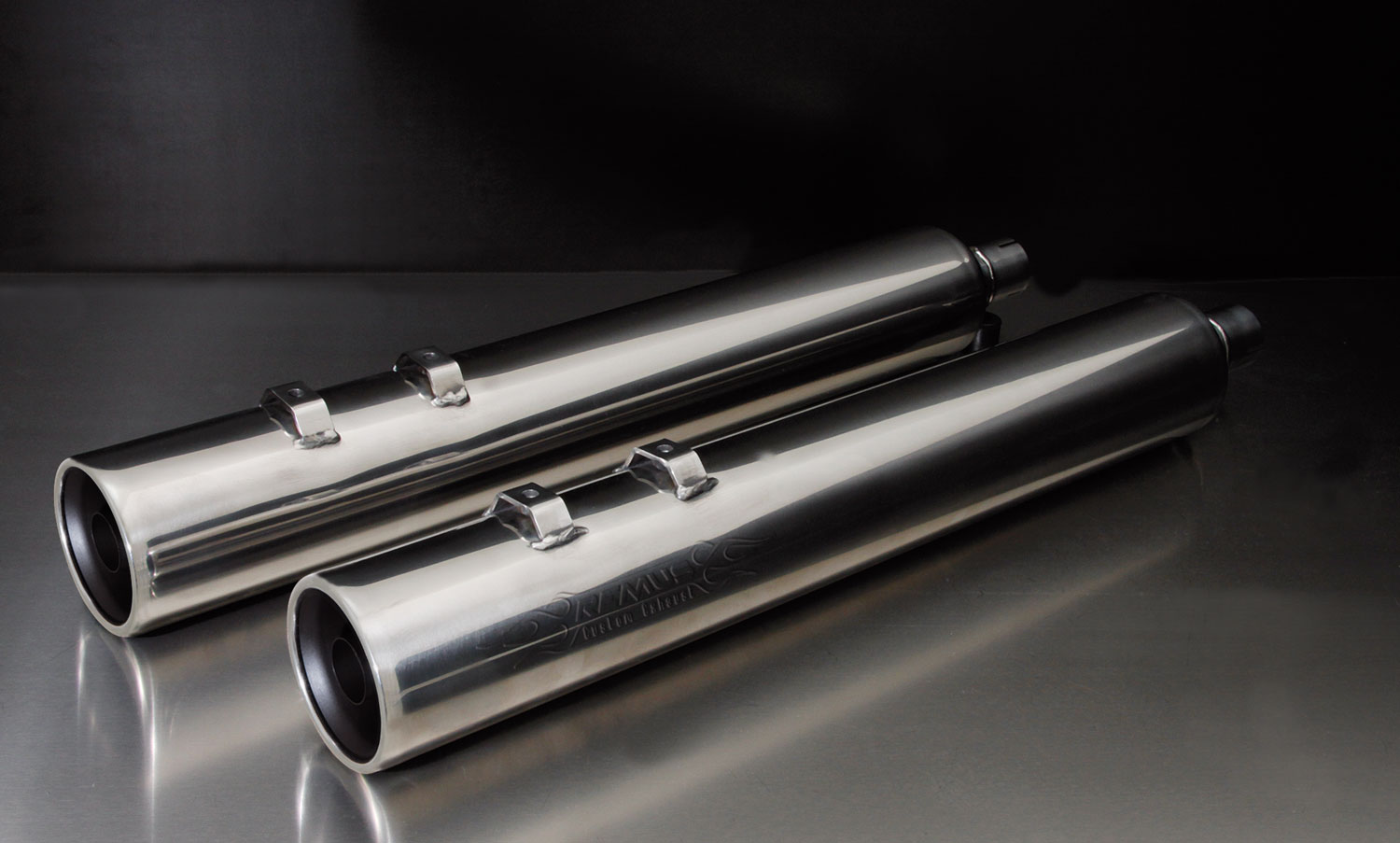 CUSTOM exhaust Straight end muffler Ø 102 mm (4''), electronicallly ...