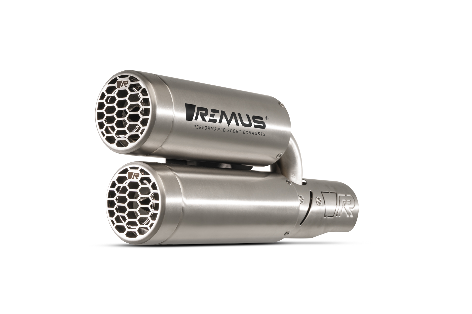 Slip-On REMUS Double MESH (sport silencer), stainless steel brushed ...