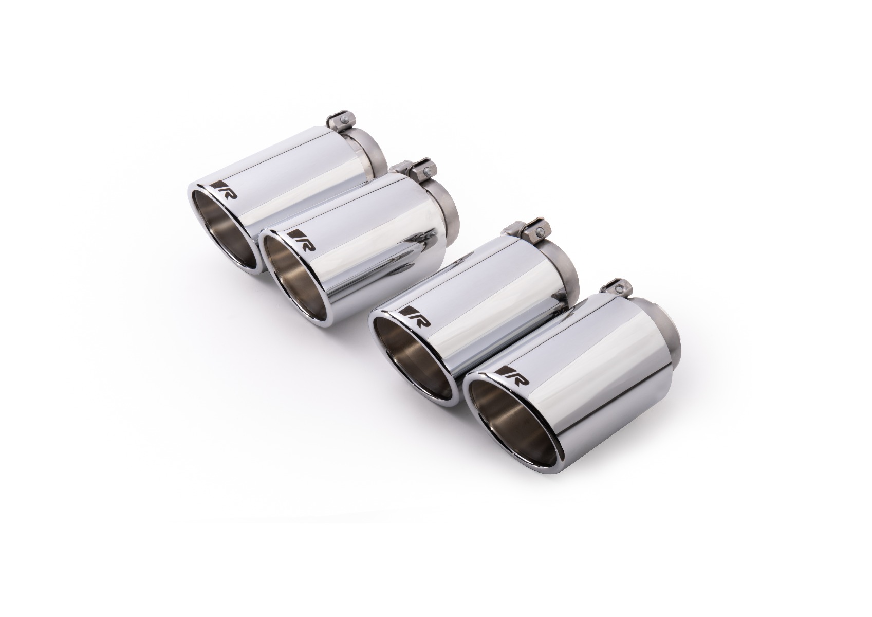 tail pipe set L/R consisting of 4 tail pipes Ø 102 mm angled, with ...